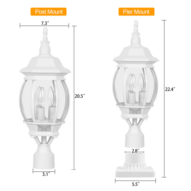 Charlton Home® Benna 3 -Light 21.6" H Hardwired Transparent Pier Mount Light | Wayfair